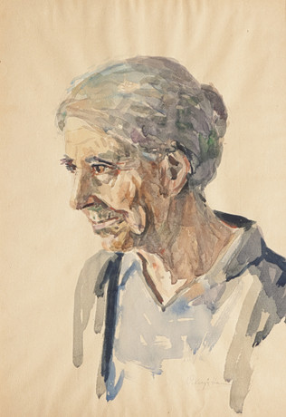 VIGGO KRAGH-HANSEN (F. VIVILD 1910, D. 1996). Porträtt av en kvinna. Akvarell på papper. Signera ...