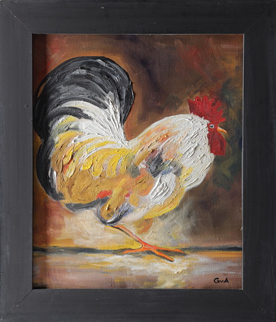 GUNILLA VON ARNOLD. Rooster, oil on canvas, monogram signed. Art ...