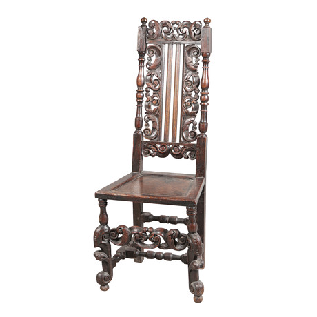 A 17TH CENTURY OAK HIGH BACK CHAIR, CIRCA 1670. Furniture - Armchairs ...