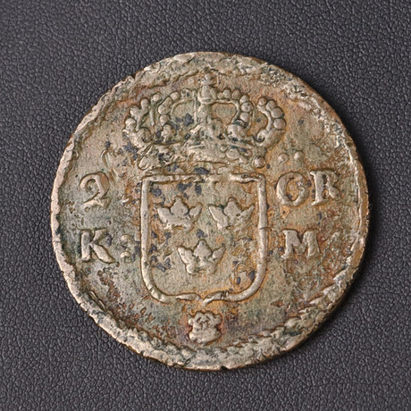COIN, Charles XI (1655-1697), 2 penny, 1664, copper coin, qualifier 1 ...