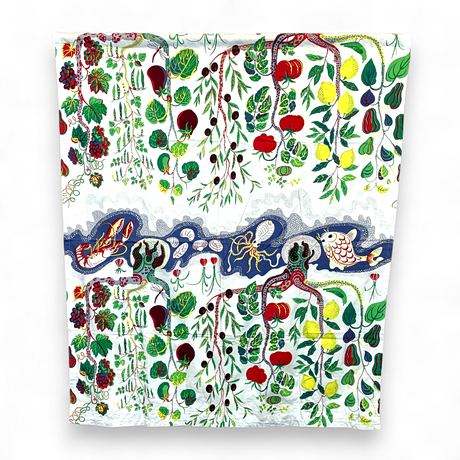 GARDINER, ett par, lin, "Italian dinner", formgivare Josef Frank ...