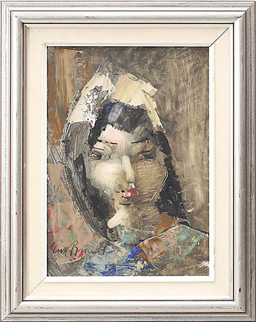 ERIK BRANDT. Portrait, oil on panel, Board. Art - Paintings - Auctionet