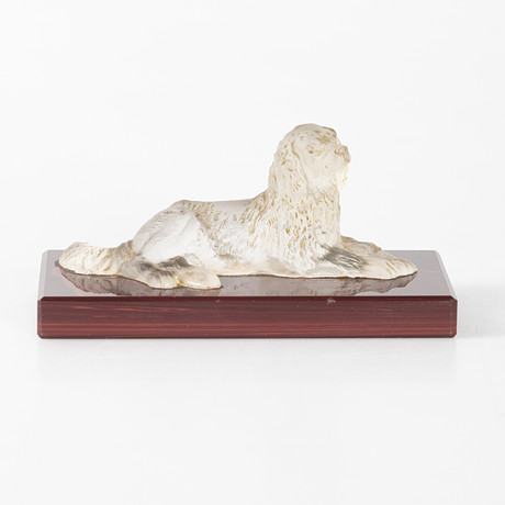 A sculpture of a dog in cast glass, first part of the 20th century. Art ...