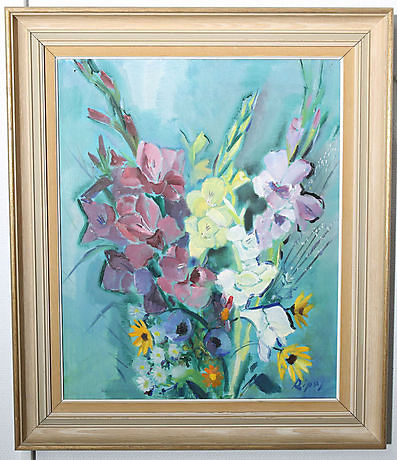HANS RIPA. Oil on canvas, Still life with flowers, signed Ripa. Art ...