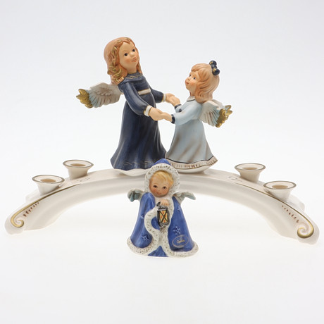 A set of two “Weihnacht” porcelain figurines & ADVENT candlesticks ...