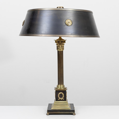 A table lamp, plate and brass, Empire style, 20th century. Lighting ...