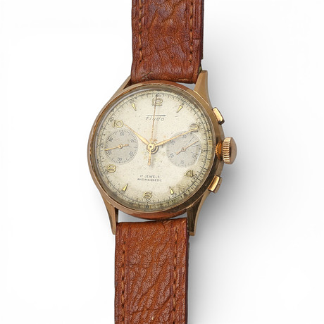 FLUDO vintage chronograph in gold, around 1950. Clocks & Watches ...