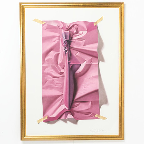 YRJÖ EDELMANN. Hammasharjapakkaus, värillinen litografia, signeerattu ...