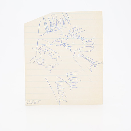AUTOGRAPH. SWEET. ENGLISH ROCK GROUP FORMED IN 1968. Books, Maps ...