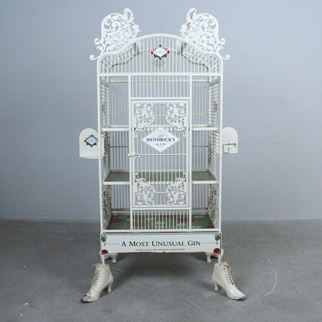 Advertising display in the shape of a bird cage from Hendrick's Gin ...