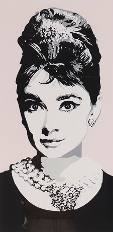 CONRAD LEACH F. 1965. Pop art litografia ”Audrey Hepburn”, signeerattu ...