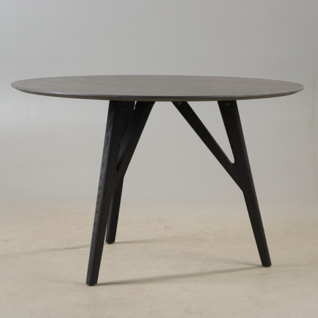 DINING TABLE, composite board with black stained oak legs, contemporary ...