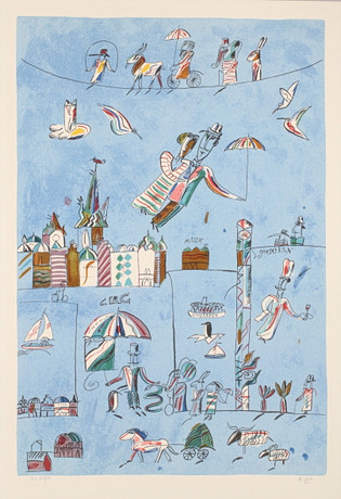 MADELEINE PYK. Tukholma-aihe, värillinen litografia, signeerattu ja ...