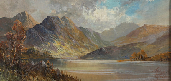 JOEL OWEN (PSEUDONYM FOR FRANCIS E. JAMIESON 1895-1950). Mountain landscape, oil on canvas, 1925 ...