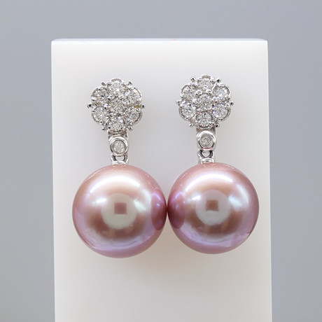 PEARL & DIAMOND earrings, detachable bales. Jewellery & Gemstones ...
