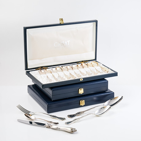 CUTLERY SET. 37 dlr, silver, GAB, Eskilstuna, model Olga, 1980-90's ...