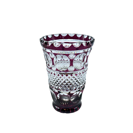 WMF CRYSTAL GLASS VASE FROM THE “CRYSTAL CABINET” SERIES WITH PURPLE ...