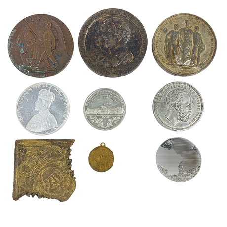 MEDALJER, metall, brons. Bl a Oscar II Konst- och industriutställningen ...