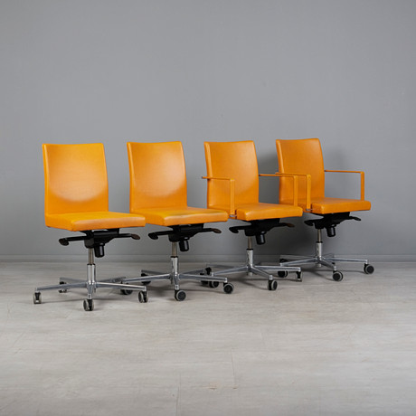 KARL FRIEDRICH FÖRSTER. KFF, four office chairs, two of them armrests ...