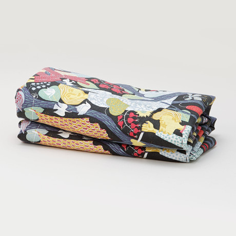 TWO CURTAIN LENGTHS, “Melody” by Stig Lindberg, probably Ljungbergs ...