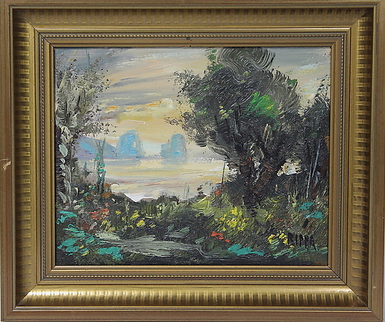 OIDENTIFIERAD KONSTNÄR. oil on Board, landscape, signed Rippa. Art ...