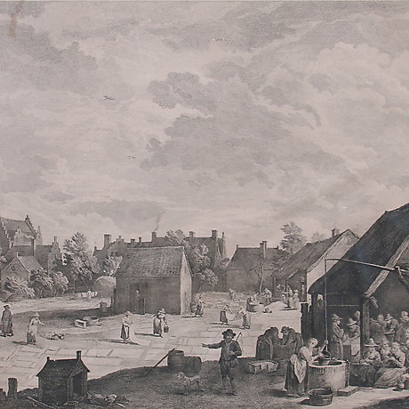 JACQUES PHILIPPE LE BAS. Engraving, "Blanchissiere veue de flandre ...