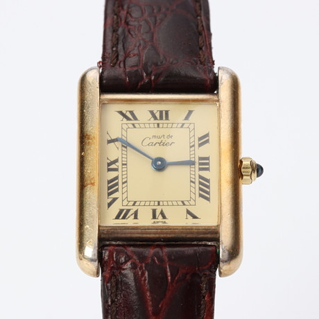 CARTIER, ARMBANDSUR "TANK". Förgyllt silver, quartz. Klockor & Ur ...