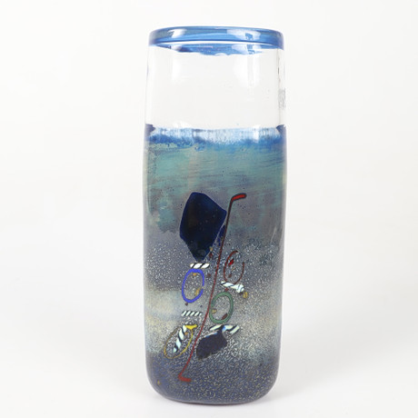 BERTIL VALLIEN. Vase, “Meteor”, art glass, Kosta Boda, labeled. Glass ...