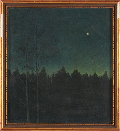 GUSTAF BÖKLIN (1879-1961). Landscape motif in moonlight, oil on panel ...