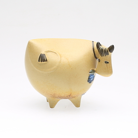LISA LARSON. stoneware, figure, "Cow" from the Stora Zoo series ...
