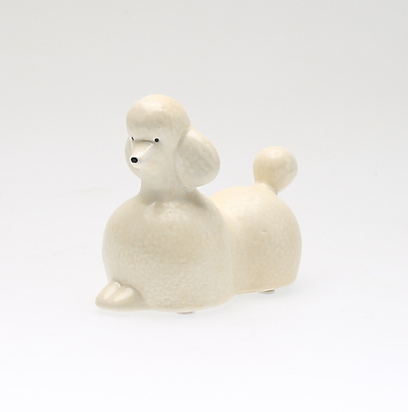 LISA LARSON. stoneware, figure, "Poodle", for Icakuriren, signed LL ...