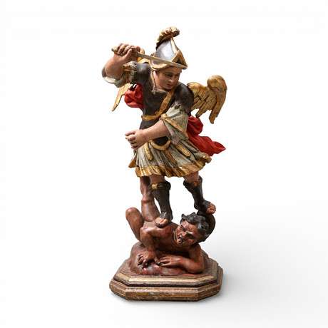 SPANISH SCHOOL FROM THE 18TH CENTURY. Saint Michael the Archangel ...