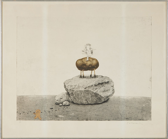 PÄR GUNNAR THELANDER (FÖDD 1936). Rider on stone, color etching. Art ...