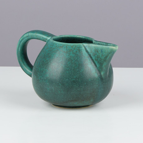 EVA STAEHR-NIELSEN. Early stoneware jug glazed in shades of green ...