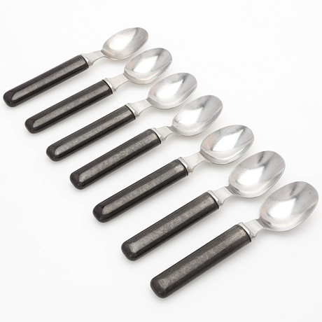 SIGNE PERSSON-MELIN. Spoons, 7 pieces, metal, Boda Nova, metal. Silver ...