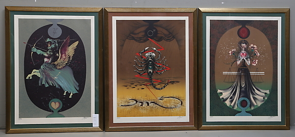 PIERRE JACQUOT. Color lithographs, 3 pcs., signed and numbered 69 and ...