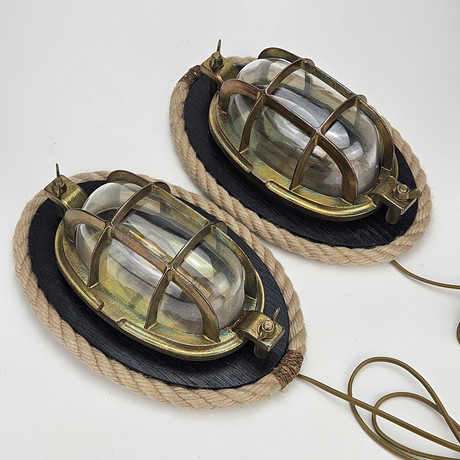 A pair of wall lamps, ship model, Marinarmatur AB. Clocks & Watches ...
