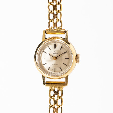 OMEGA, Geneve, armbandsur, manuell, cal. 620, boett och länk av 18K ...