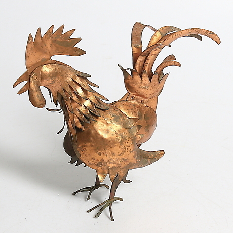SCULPTURE, copper, rooster, 20th century. Silver & Metals - Pewter ...