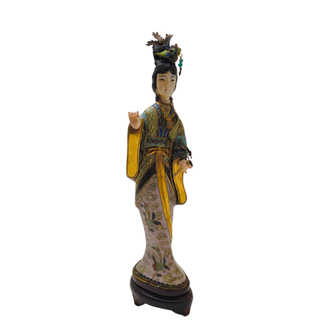 SCULPTURE OF GUAN XING CHINA CLOISONE AND BONE. C. 1930S. Asiatica ...