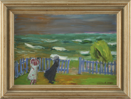 KNUT IRWE. Oil on canvas, signed. Coastal motif with figures. Art ...