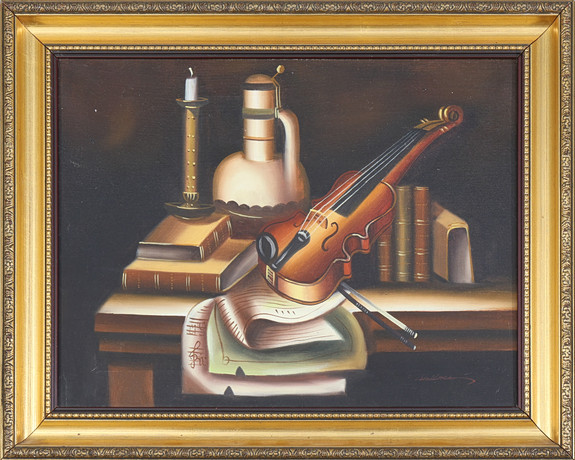FRANK LEAN. Oil on canvas, signed, still life. Art - Paintings - Auctionet