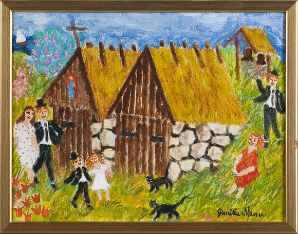 GUNILLA MANN. “Fiskekyrkan i Knäbäck”, oil on canvas. Art - Paintings ...
