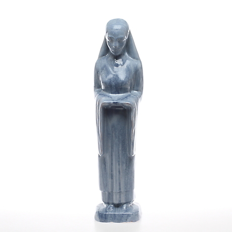 GUDMUNDUR EINARSSON. Standing woman, ceramic, marked GE 1944 Iceland ...