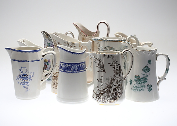 JUGS, 10 pieces, porcelain, including Rörstrand and Gustavsberg, 19th ...