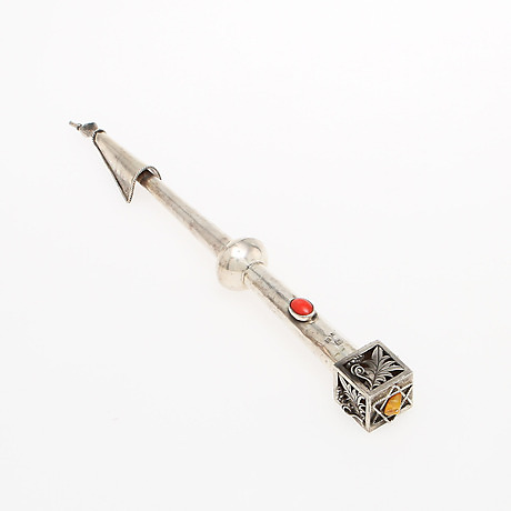 TORAH STICK, silver, Weight approx. 65 grams. Silver & Metals - Silver ...