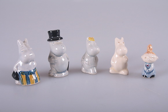 SIGNE HAMMARSTEN-JANSSON. figurines, 5 pcs, ceramics, "Moomin", Arabia ...