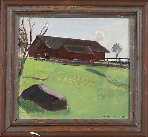KARL ANDERSSON. Barn in summer landscape, oil on canvas, signed and ...