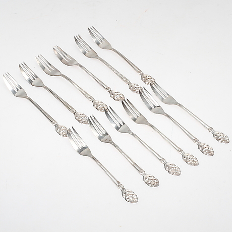 BAKING FORKS, 12 pcs, silver, GAB, Stockholm 1959, weight approx. 194.1 ...