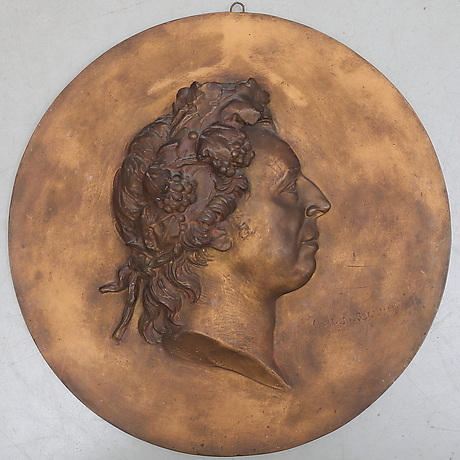 WALL RELIEF, bronzed plaster, Bellman after Sergel, 20th century. Art ...